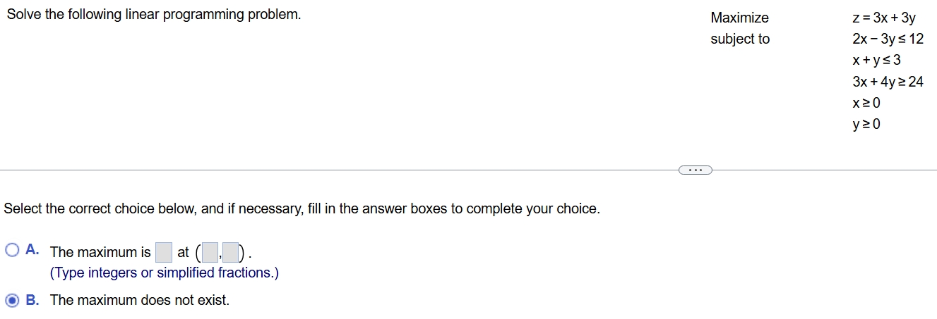 Solved Solve the following linear programming problem. | Chegg.com