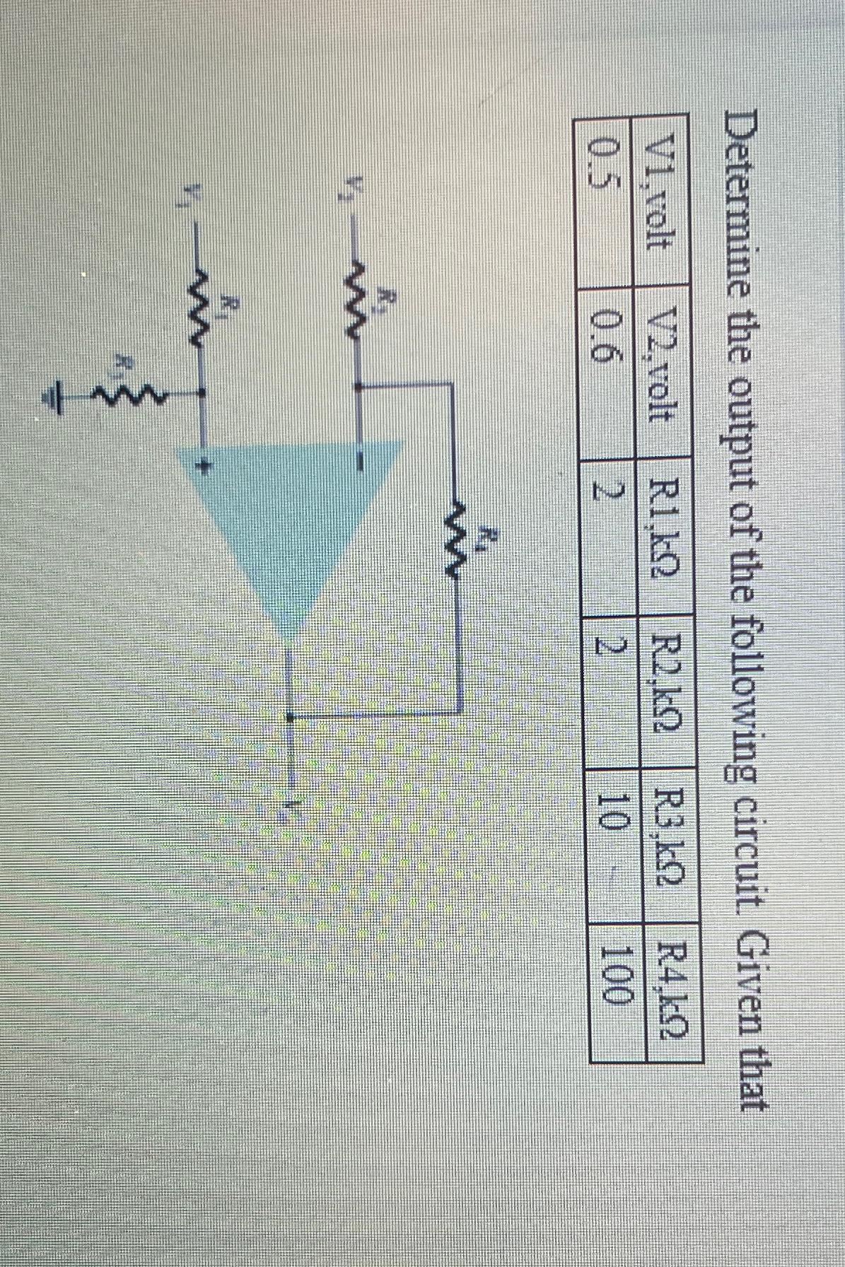 Solved Determine the output of the following circuit. Given | Chegg.com
