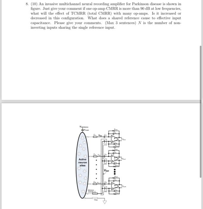 Solved 8. (10) An invasive multichannel neural recording | Chegg.com
