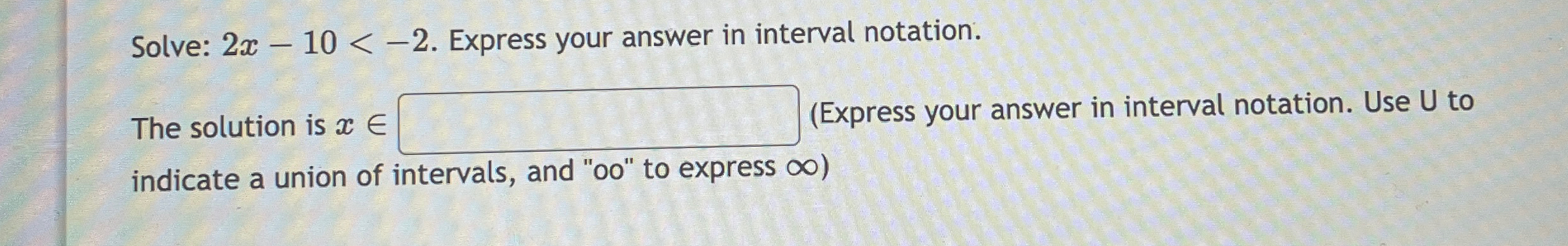 Solved Solve: 2x-10