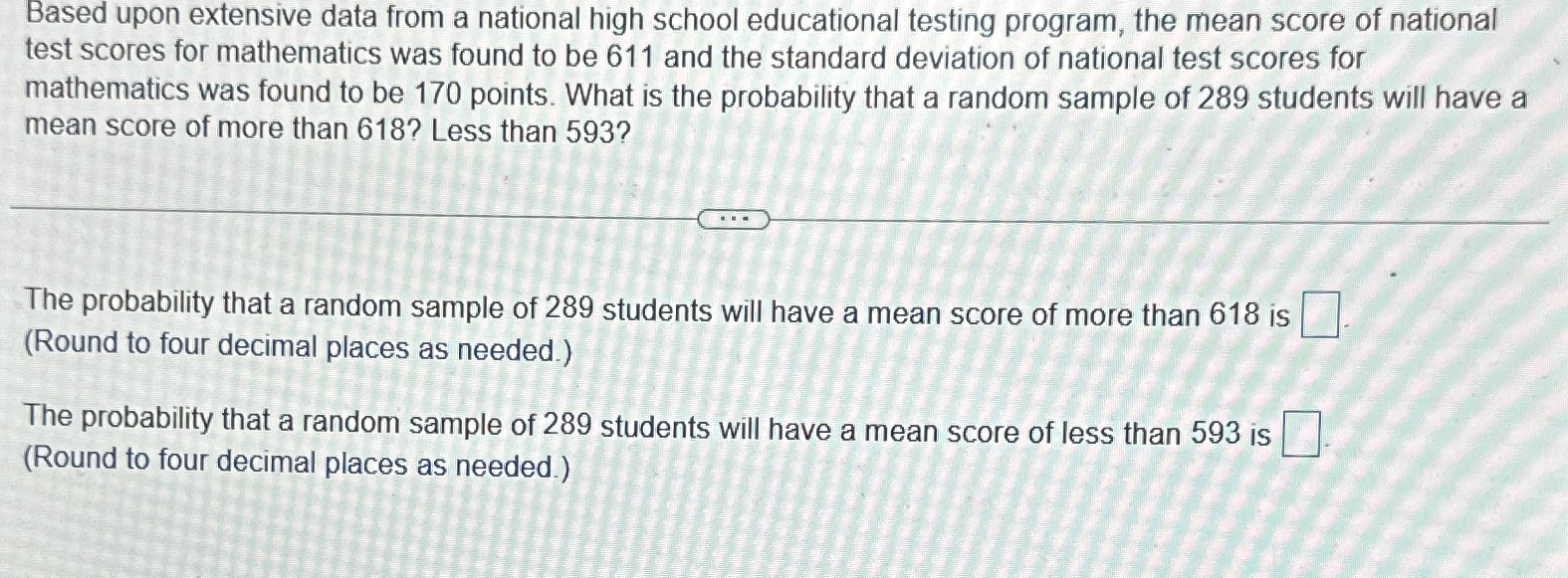 Solved Based upon extensive data from a national high school | Chegg.com