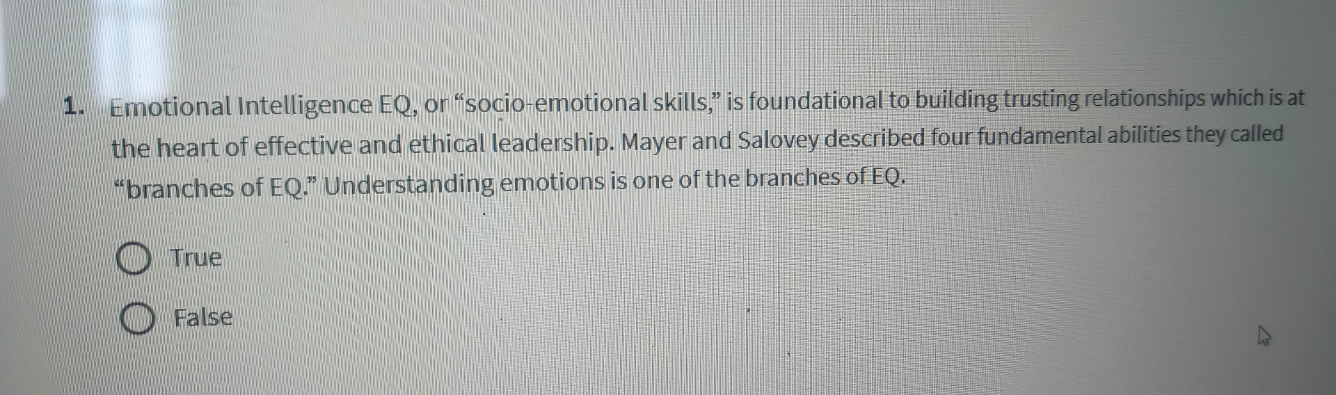 Solved Emotional Intelligence EQ, ﻿or "socio-emotional | Chegg.com