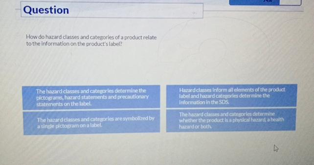 Solved QuestionHow do hazard classes and categories of a | Chegg.com