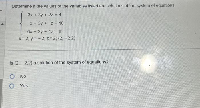 Solved Determine if the values of the variables listed are | Chegg.com