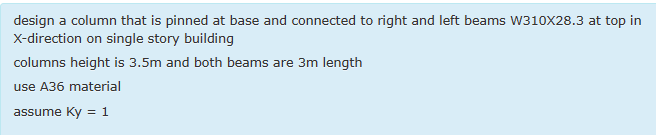 design a column that is pinned at base and connected | Chegg.com