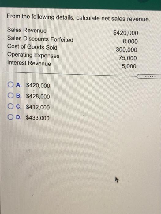 Solved From the following details, calculate net sales | Chegg.com