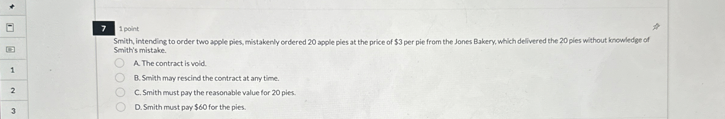 Solved 71 ﻿pointSmith, intending to order two apple pies, | Chegg.com