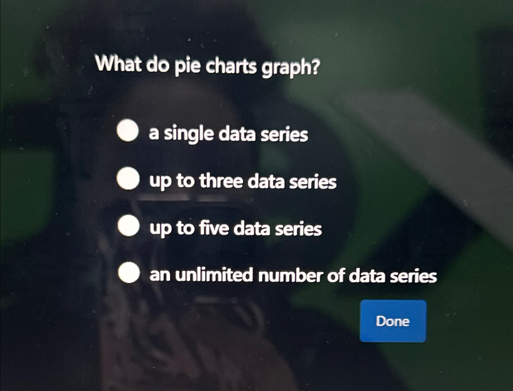 Solved What do pie charts graph?a single data seriesup to | Chegg.com