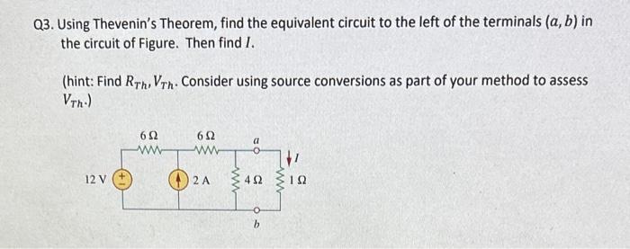 Solved 23. Using Thevenin's Theorem, find the equivalent | Chegg.com