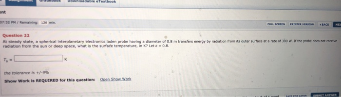 Solved At steady state, a spherical interplanetary | Chegg.com