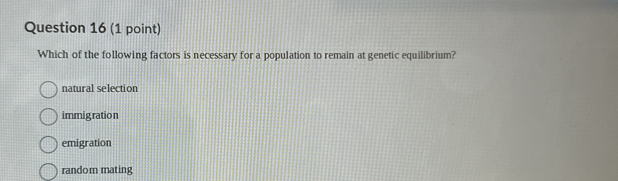 Solved Question 16 (1 point) Which of the following factors | Chegg.com