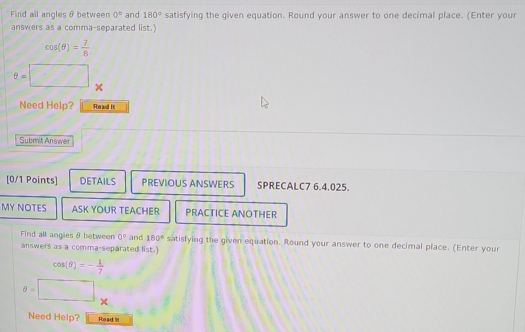 Solved Find all angles θ between 0∘ and 180∘ satisfying the | Chegg.com