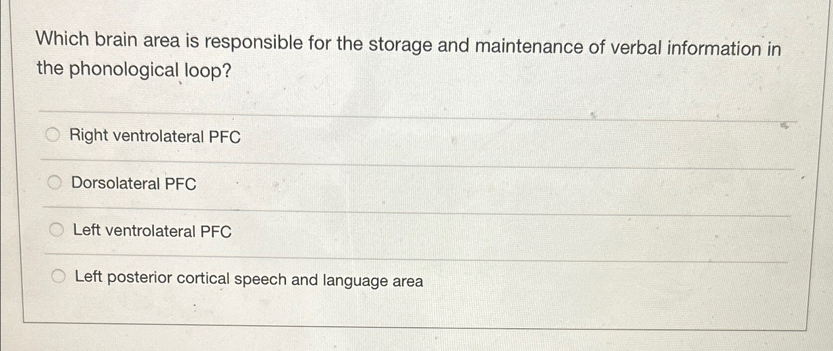 Solved Which brain area is responsible for the storage and | Chegg.com