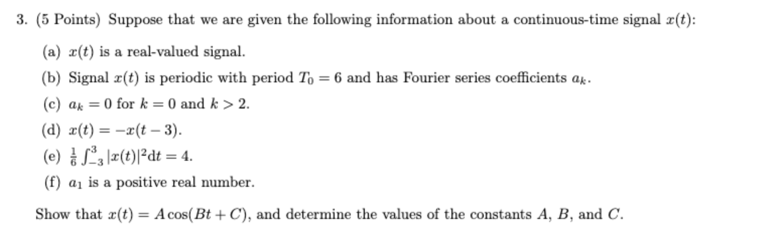 Solved (5 ﻿Points) ﻿Consider the periodic signal tilde(x)(t) | Chegg.com