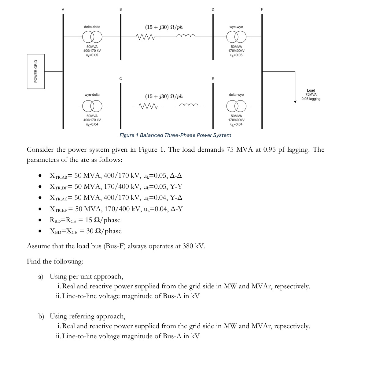 Figure 1 ﻿Balanced Three-Phase Power SystemConsider | Chegg.com
