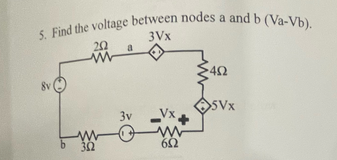 Solved Find the voltage between nodes a and b(Va-Vb). | Chegg.com