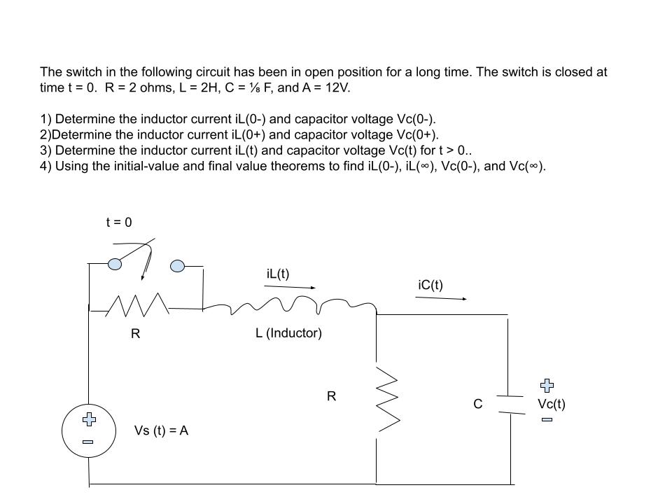 Solved The switch in the following circuit has been in open | Chegg.com