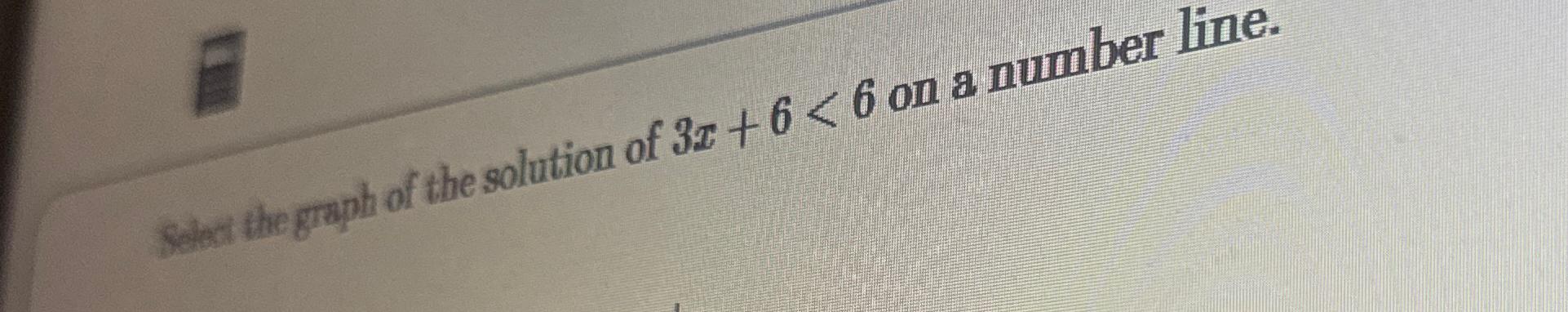 Solved Select the graph of the solution of 3x+6