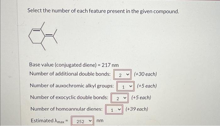 Solved Select the number of each feature present in the | Chegg.com