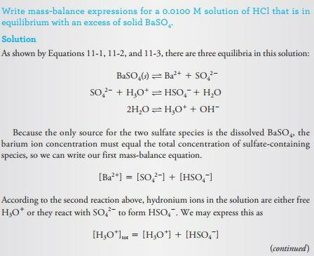 Solved Write the mass-balance expressions and charge balance | Chegg.com