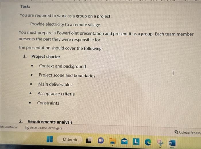 Solved You are required to work as a group on a project: - | Chegg.com