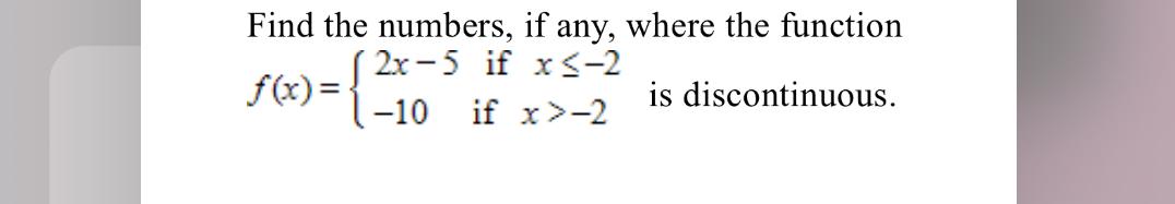 Solved Find the numbers, if any, where the function | Chegg.com