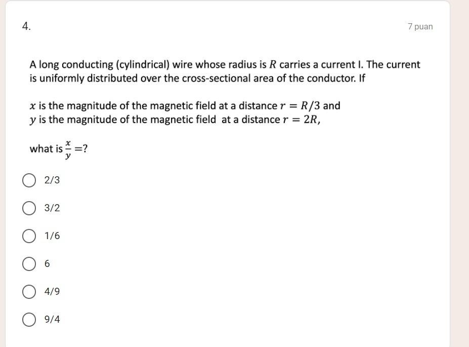 Solved A long conducting (cylindrical) wire whose radius is | Chegg.com