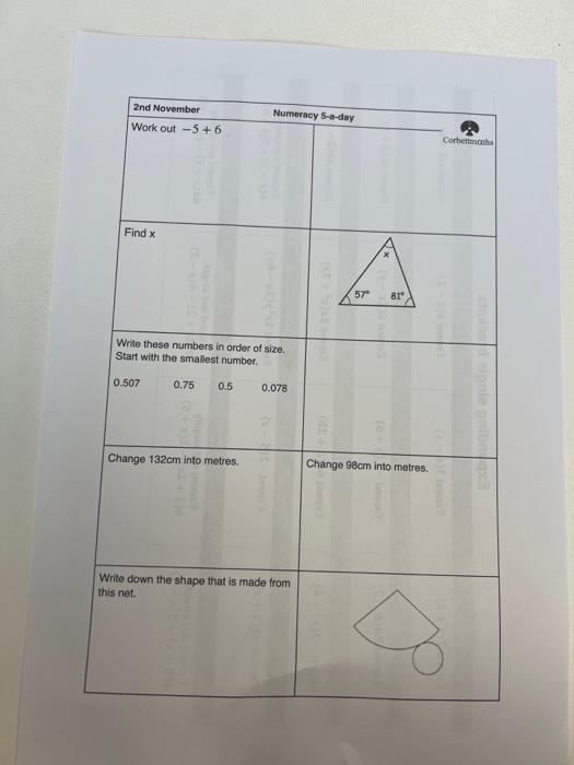 Solved 2nd November Work out -5 +6 Find x (1+x)x3 0.507 0.75 | Chegg.com