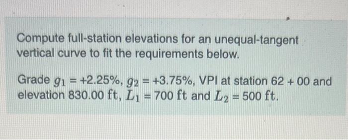 Solved Compute full-station elevations for an | Chegg.com