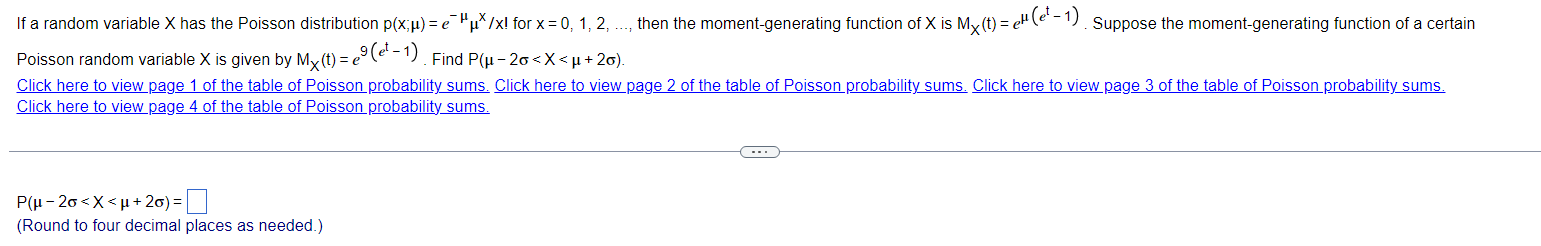 Solved Poisson random variable x ﻿is given by | Chegg.com