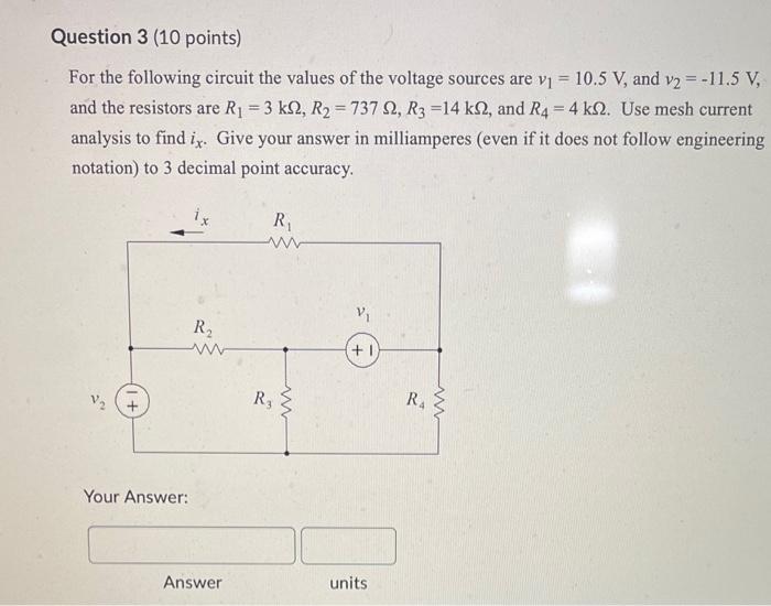Solved For the following general circuit, the node voltages | Chegg.com