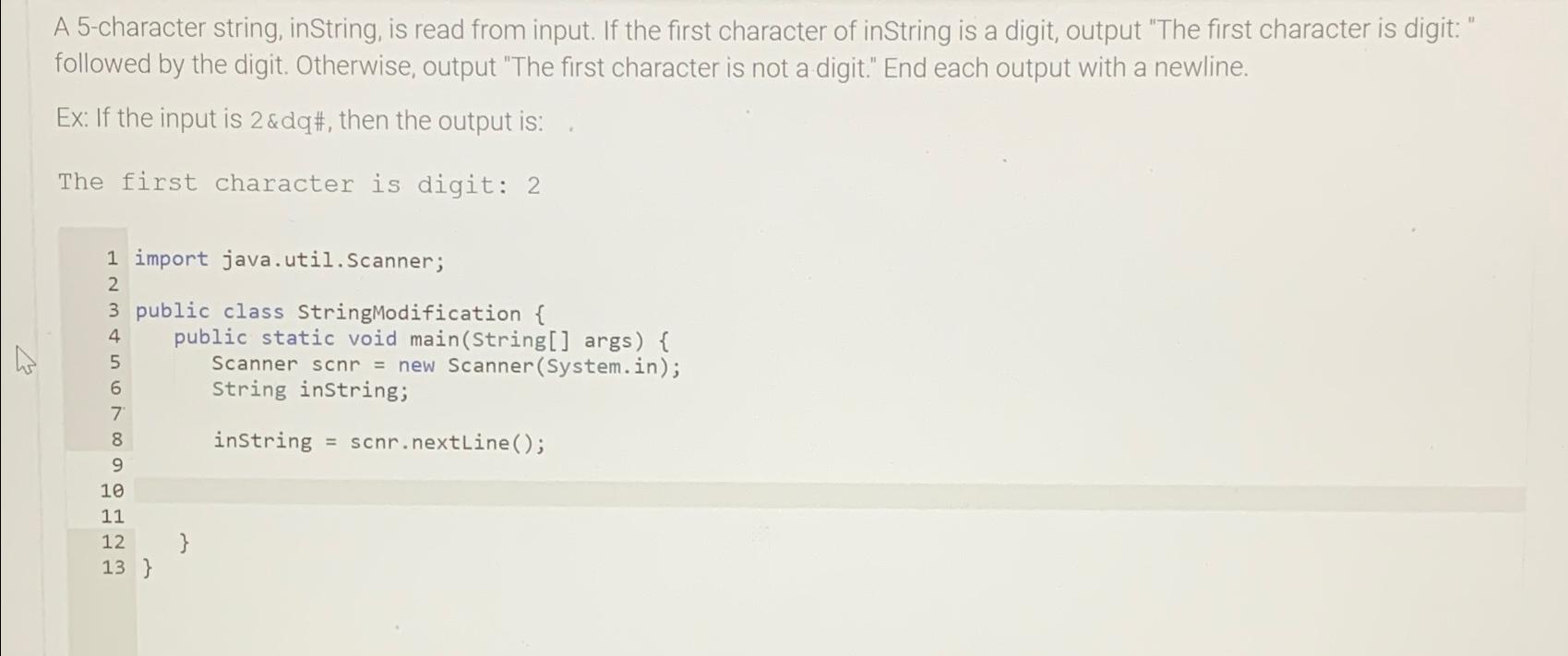 Solved A 5-character string, inString, is read from input. | Chegg.com
