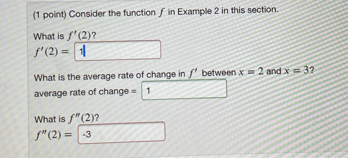 Solved I cannot understand "what is f'(2)" and "What is | Chegg.com
