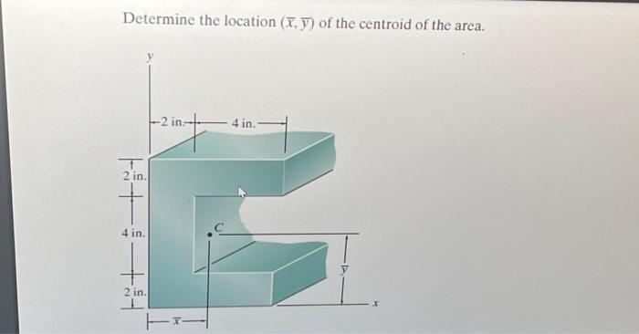 Solved Determine the location (x, y) of the centroid of the | Chegg.com
