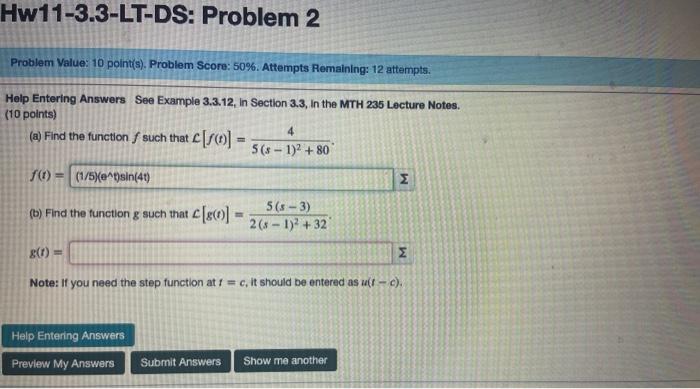 Hw11-3.3-LT-DS: Problem 2 Problem Value: 10 points). | Chegg.com
