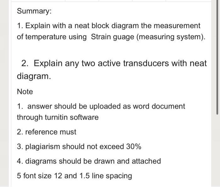 Solved Summary: 1. Explain with a neat block diagram the | Chegg.com