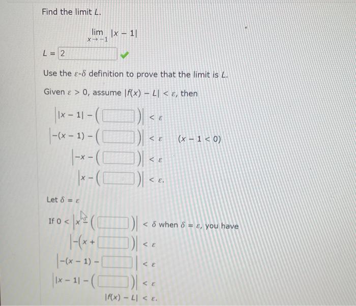 Solved Find the limit L. L=limx→9(x+3) Use the ε−δ | Chegg.com