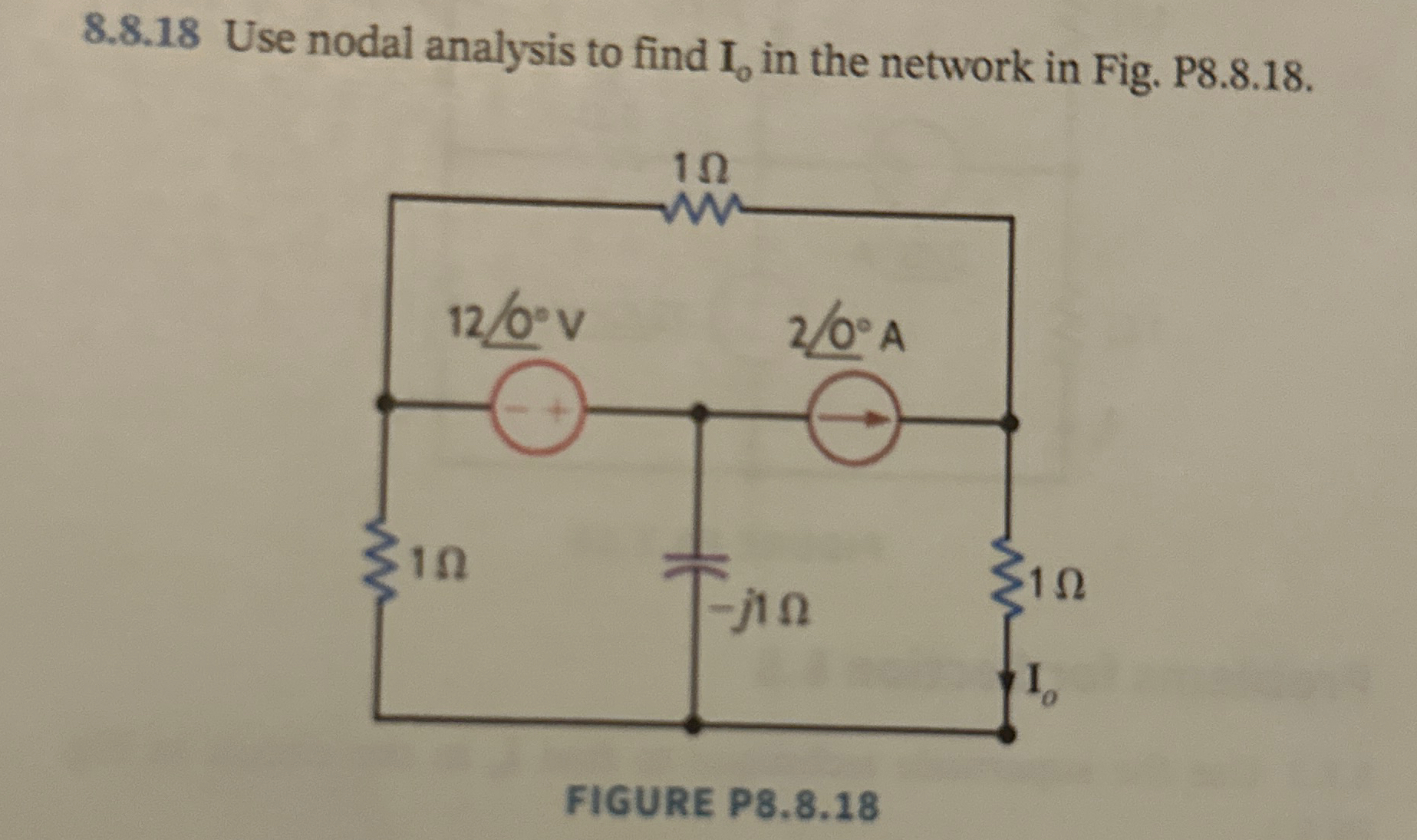 Solved 8.8.18 ﻿Use nodal analysis to find I0 ﻿in the network | Chegg.com