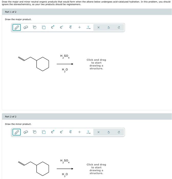 Solved In this reaction of an alkene with H2SO4 as a | Chegg.com