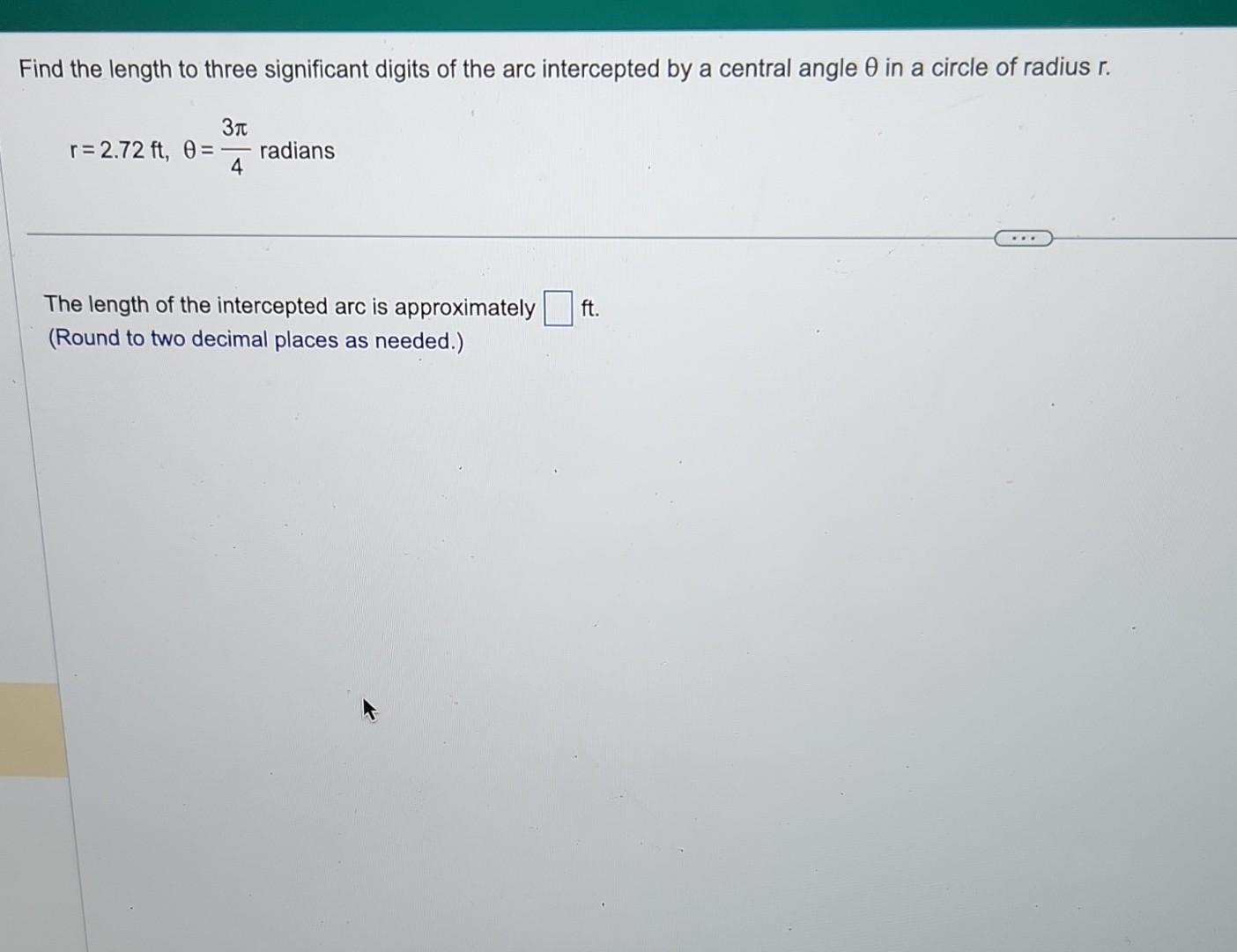 Solved Find the length to three significant digits of the | Chegg.com