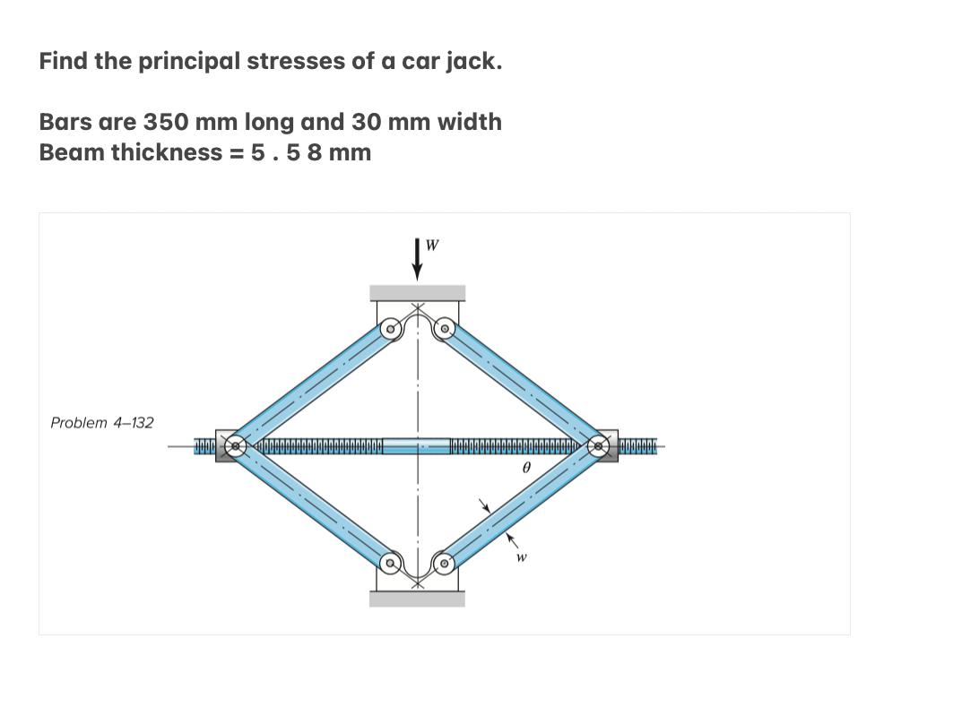 Solved Find the principal stresses of a car jack.Find the | Chegg.com
