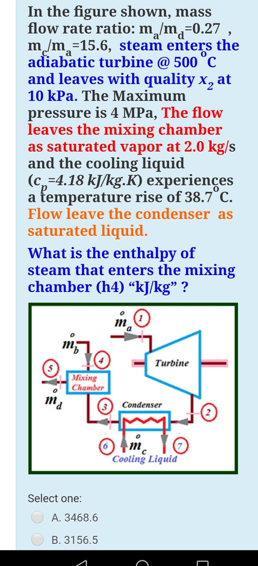 Solved a' In the figure shown, mass flow rate ratio: m | Chegg.com