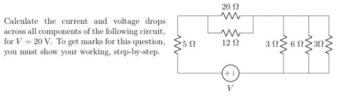 Solved Calculate the current and voltage drops across all | Chegg.com