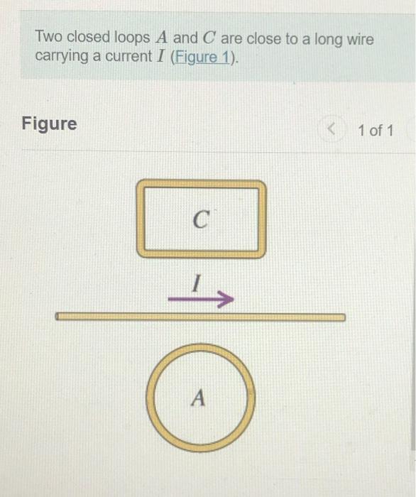 Solved Two closed loops A and C are close to a long wire | Chegg.com