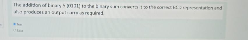 Solved The addition of binary 5(0101) ﻿to the binary sum | Chegg.com