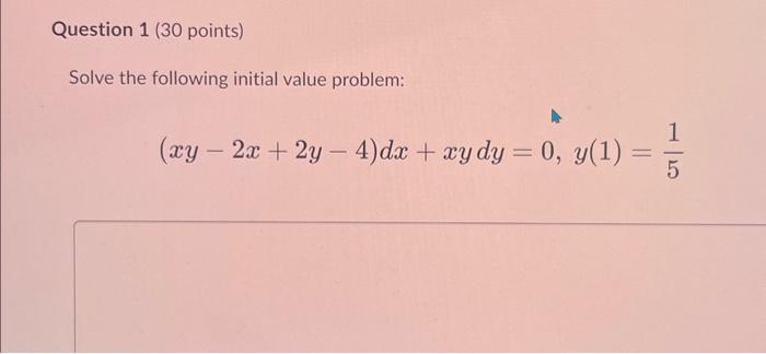 Solved Solve the following initial value problem: | Chegg.com