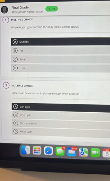 Solved Final GradeAttempt with highest gradeMULTIPLE | Chegg.com