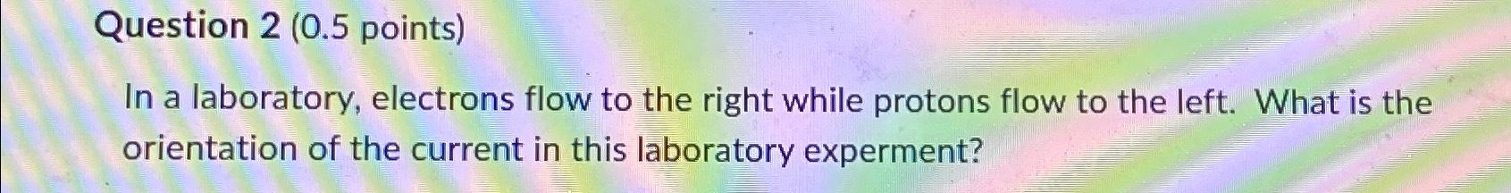 Solved Question 2 ( 0.5 ﻿points)In a laboratory, electrons | Chegg.com