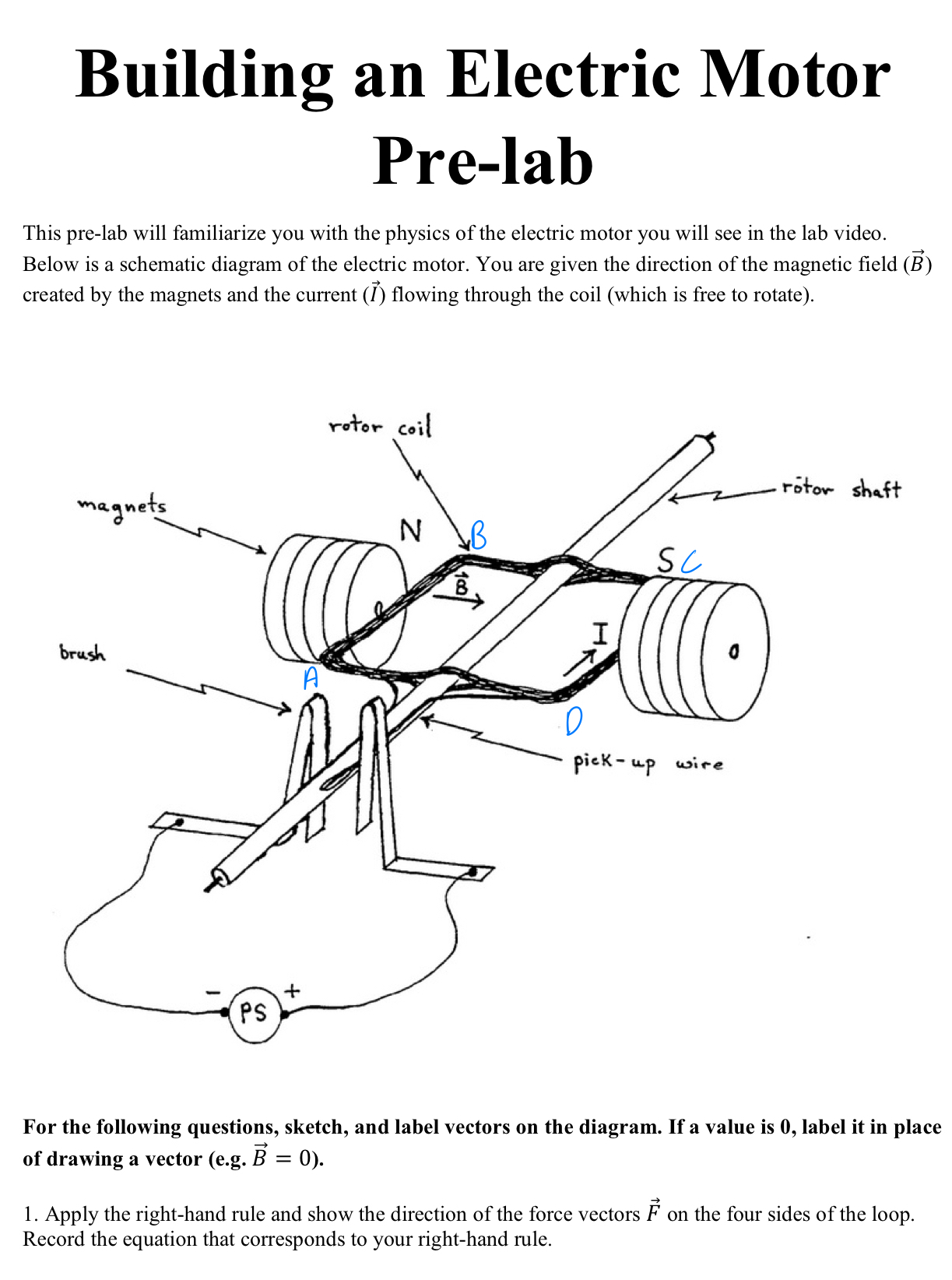 Solved Building an Electric Motor Pre-labThis pre-lab will | Chegg.com