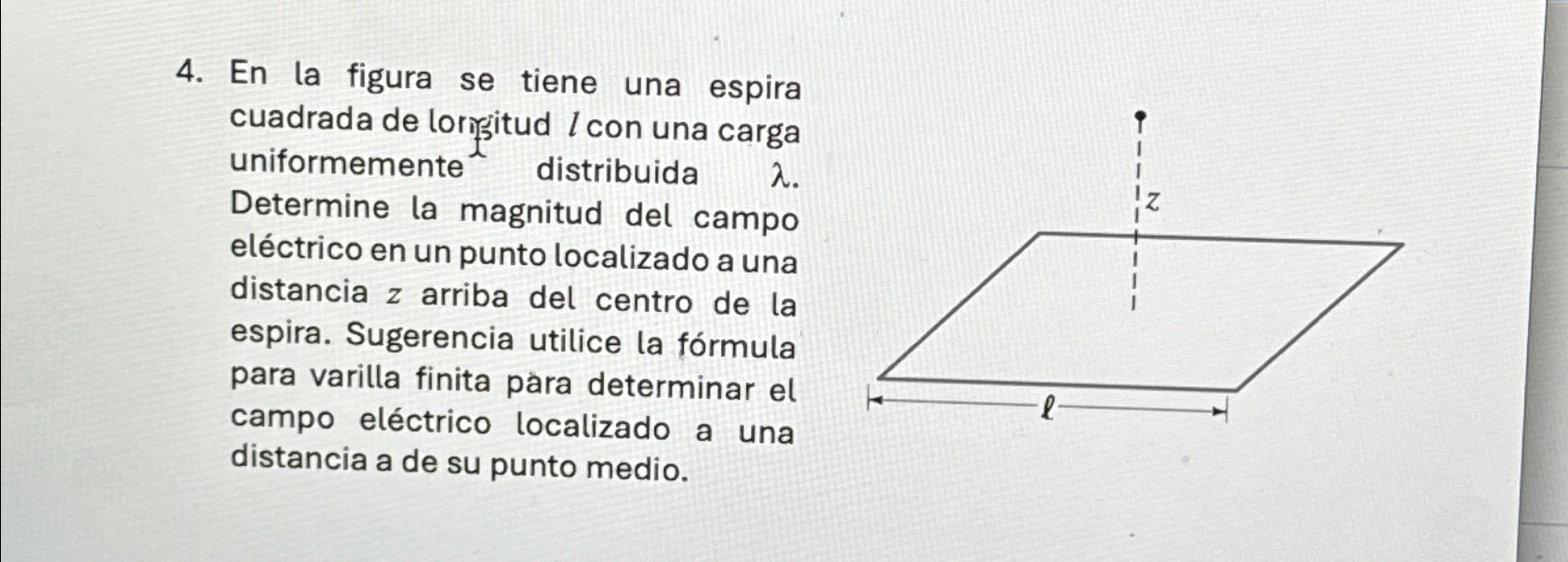 Solved En la figura se tiene una espira cuadrada de | Chegg.com